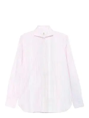 LUIGI BORRELLI Striped Long-sleeve Shirt - Pink