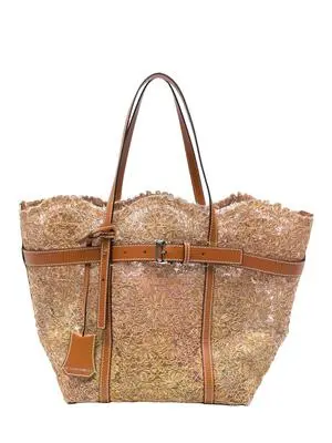 Ermanno Scervino Lace-overlay Tote Bag - Neutrals