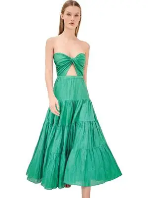 Alexis Olivienne Strapless Midi Dress - Emerald