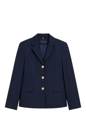 Tommy Hilfiger Slim-fit Blazer With Gold Button Detail - Blue