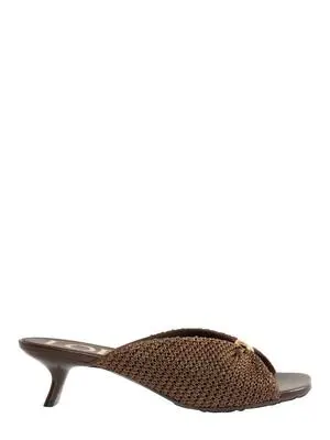 Loewe Pebble Raffia Mules - Brown