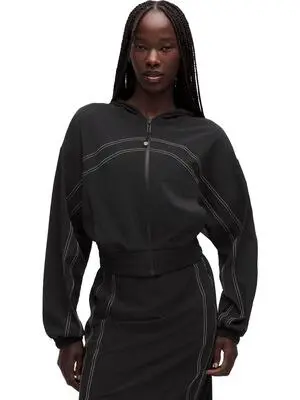 Lululemon Define Hooded Track Jacket - Black/light Ivory