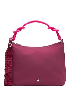 Lululemon Convertible Ruched Crossbody Bag Raspberry Rave/flamingo Fun/silver