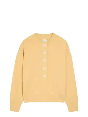 Varley Varley Reena Button-Down Stretch-Jersey Sweatshirt Yellow