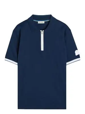 SANDBANKS Logo Cotton Polo Shirt - Navy