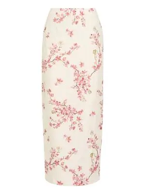 AGUA BENDITA Agua BY Agua Bendita Floral Print Linen Maxi Skirt