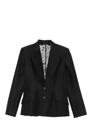 QUETSCHE Lace-panelled Blazer - Black