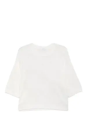 Akris Open-knit Short-sleeve Sweater - Neutrals