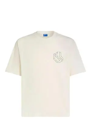 Karl Lagerfeld Logo-embroidery T-shirt - Neutrals