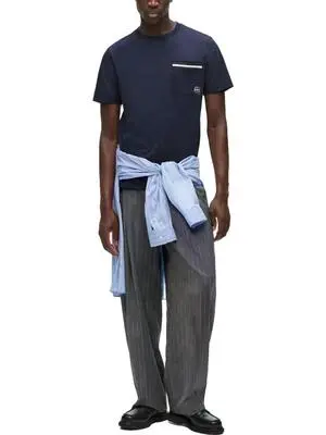 Karl Lagerfeld Ikon Stripe Pocket T-shirt - Blue