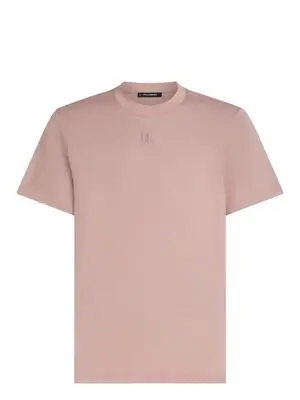 Karl Lagerfeld Logo-embroidered T-shirt - Pink