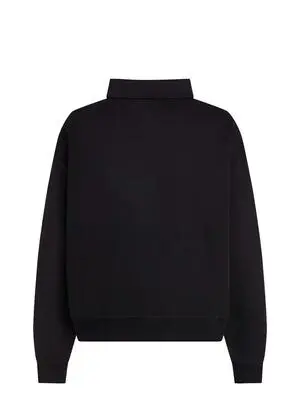 Karl Lagerfeld Logo-print Quarter-zip Sweater - Black