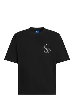 Karl Lagerfeld Logo-embroidery T-shirt - Black
