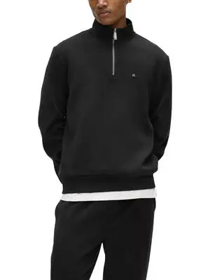 Karl Lagerfeld Quarter-zip Logo Plaque Sweatshirt - Black