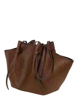 Yuzefi Mochi Woven Clutch Bag - Brown