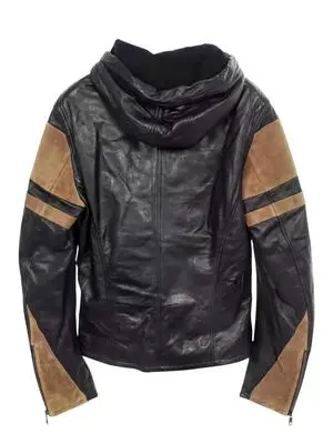 Dolce & Gabbana Leather Embroidered Detail Jacket - Blue