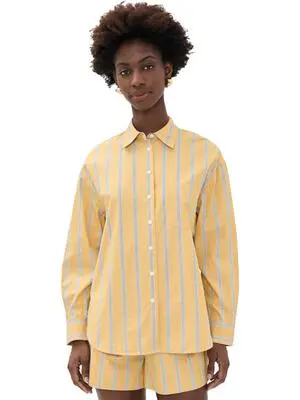Madewell Classic Collar Striped Shirt - Textured Stripe Chantrelle