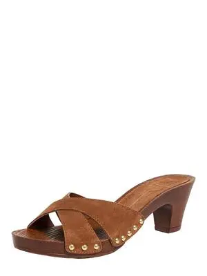 DOLCE VITA Dolce Vita Averie Nubuck Leather Clogs With Gold-Tone Studs