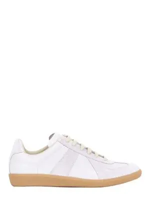 MAISON MARGIELA Maison Margiela White Leather And Suede Lace-Up Sneakers Viola