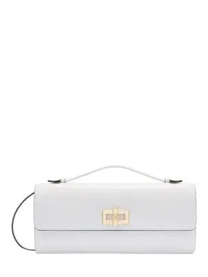 Furla Clara Baguette Leather Shoulder Bag - Talco