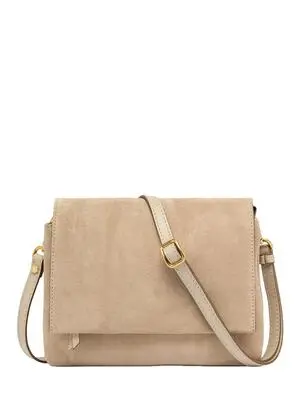 GIANNI CHIARINI Firenze Suede Crossbody Bag - Nude
