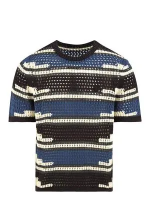 DAILY PAPER UOMO Crochet Knit T-shirt - Woodland Grey