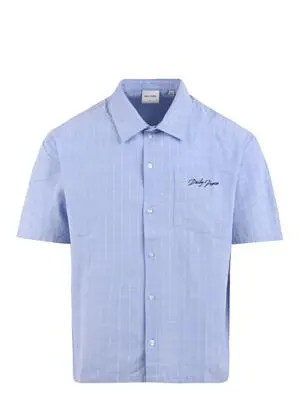 DAILY PAPER UOMO Striped Cotton Blend Shirt - Blue