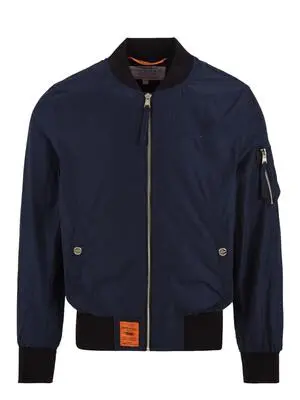 BOMBERS Nylon Zip-up Bomber Jacket - Navy