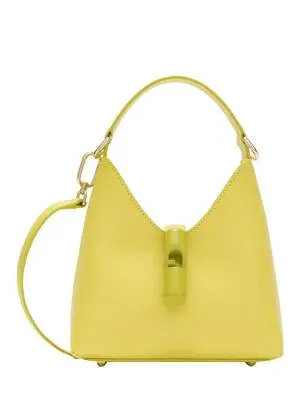 Furla Iride Mini Hobo Bag In Printed Leather - Mudec Yellow