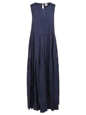 Aspesi Sleeveless Maxi Dress With Ruffles - Blue