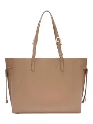 Furla Ava Leather Tote Bag - Toffee/nero
