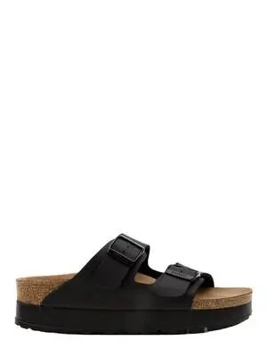 BIRKENSTOCK Papillio Vegan Platform Sandals With Buckle Straps Black Veg