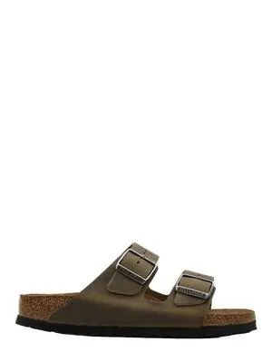 BIRKENSTOCK Arizona Sfb Oiled Nubuck Leather Sandals - Faded Khaki