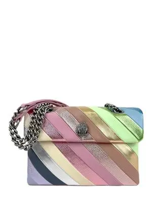 Kurt Geiger Multicolor Striped Leather Shoulder Bag With Chain Strap - Multi/other