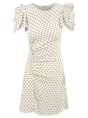 MAR DE MARGARITAS Mar De Margaritas Polka Dot Dress With Ruched Detailing
