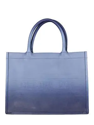Dior Christian Leather Medium Book Tote Bag - Blue