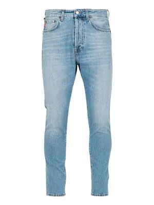 PEOPLE Denim Jeans With Slim Carrot Fit Leg - Medium Denim