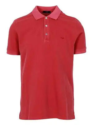 FAY Fay Men's Slim Fit Cotton Pique Polo Shirt Scarlet