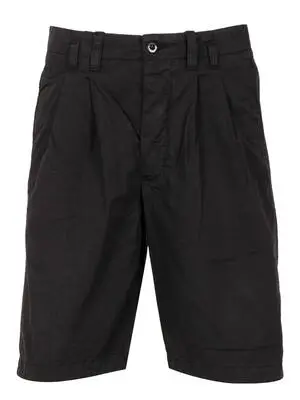 C.P. COMPANY Cotton Pleated Shorts - Nero
