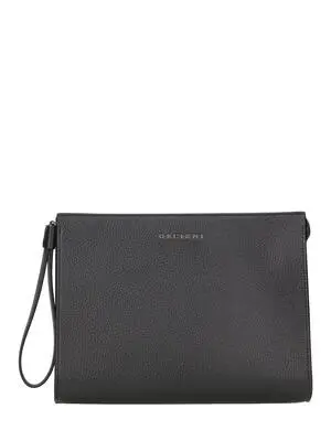 ORTIGNI Grained Leather Wristlet With Rfid Protection - Nero