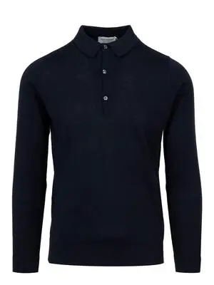 JOHN SMEDLEY John Smedley Sea Island Cotton Long Sleeve Polo Shirt
