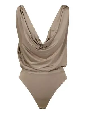 ANIYE BY Sleeveless Viscose Top With Draped Neckline - Fango