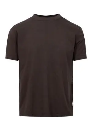 PAOLO PECORA Cotton Crew Neck Short Sleeve T-shirt - Moro