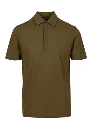 Herno Cotton Polo Shirt With Classic Collar - Verde Militare