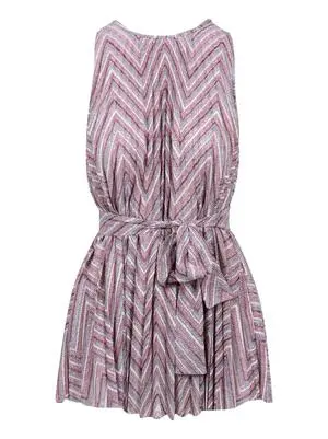 KAOS Kaos Sleeveless Printed Ribbon Waist Dress