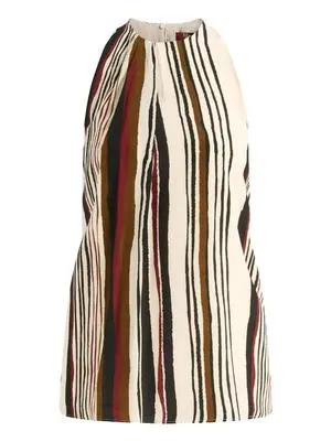 Max Mara Striped Halter Neck Top - Rosso