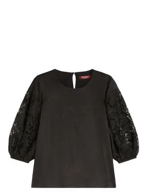 Max Mara Lace Sleeve Blouse - Nero