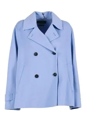 Max Mara Double Breasted Coat - Clear Blue