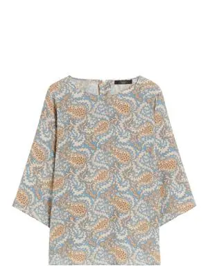 Max Mara Printed Blouse - Clear Blue