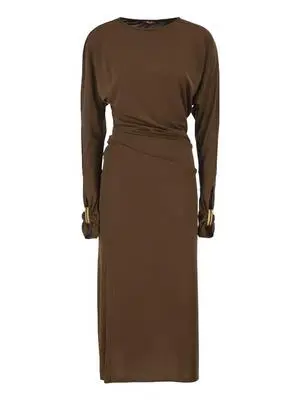 Max Mara Long Sleeve Draped Dress - Argilla